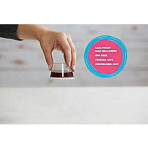 50 Pack BPA-Free Disposable Baby Food Freezer Storage Containers Hinged Lids (3 oz) Labels | Leak-Proof | Travel Snack Cups | Store Homemade, Organic Purees | Freezer Dishwasher Safe