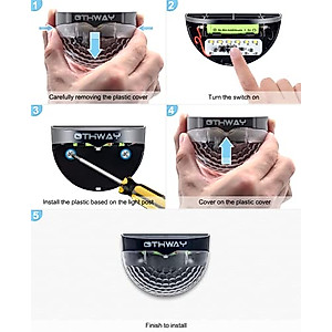 OTHWAY Solar Fence Post Lights Wall Mount Decorative Deck Lighting, Black, 4 Packs