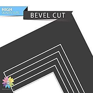 Mat Board Center, Pack of 10, 11x14 Black Color White Core Picture Mats for 8x10 Photos