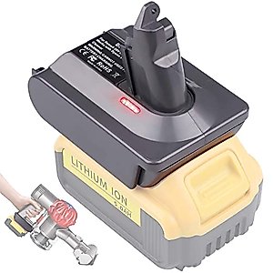 Laimiao Adapter DW20V6 for Dyson V6 Series Vacuum Cleaner, Convert for Dewalt 20V Lithium Battery DCB200 DCB204 DCB205 to Replace for Dyson 21.6V V6 SV03 SV04 SV09 DC62 DC59 Battery (Only Adapter)