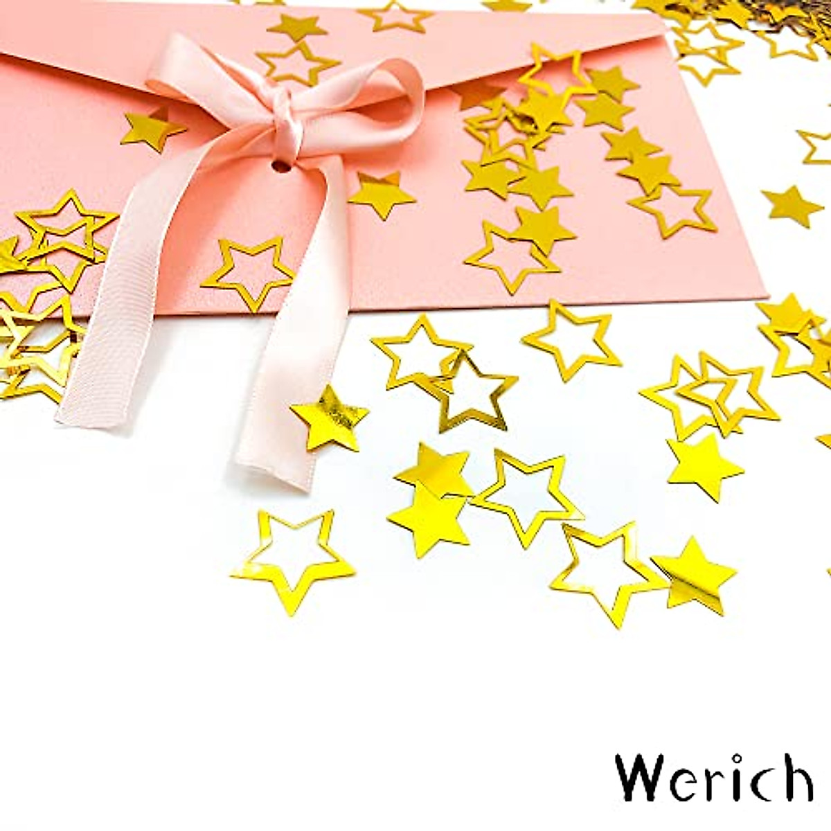 Werich Star Confetti Merry Christmas Max Party Gold Table Confetti Birthday Baby Showe Wedding Metallic Foil Stars for Party Bridal Shower Festival Theme Party Decorations Supplies