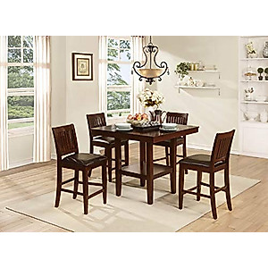 Homelegance Galena 5-Piece Counter Height Dining Set, Cherry
