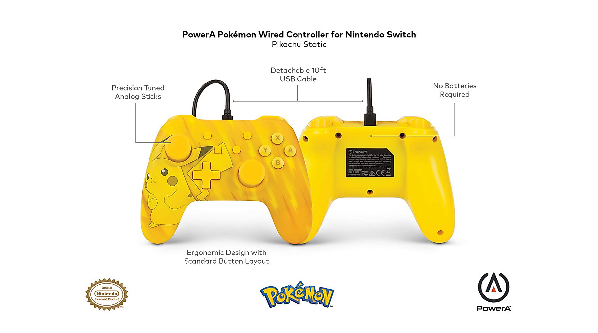 Nintendo Switch PowerA Pikachu Wired Controller