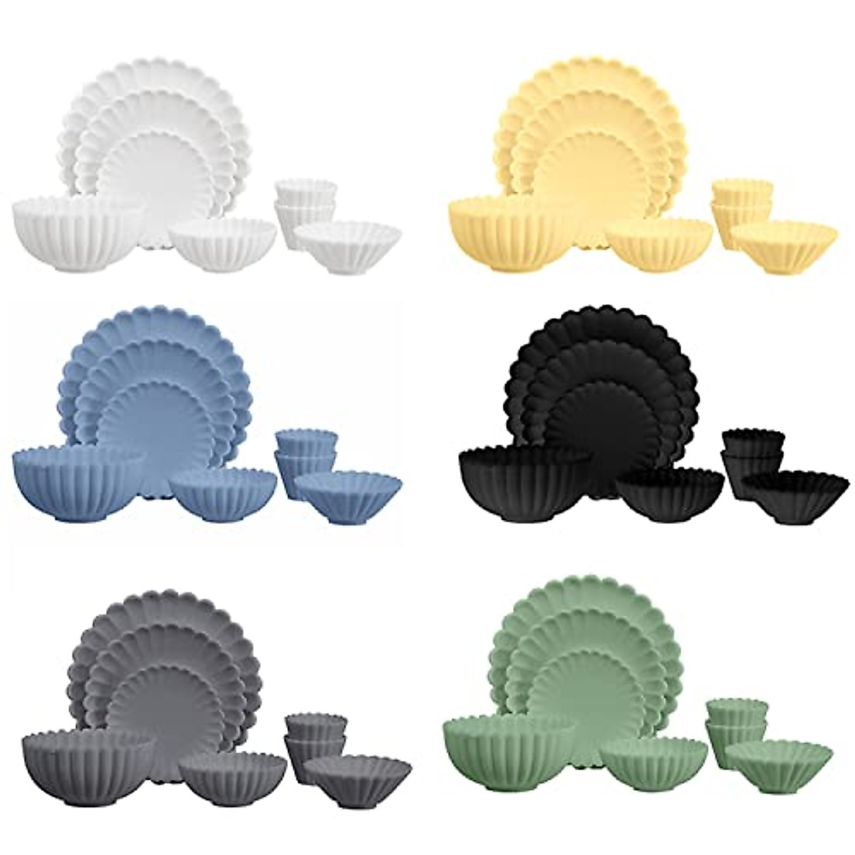 8Pcs/Set 1:6 Miniature Dollhouse Tableware Mini Plates Bowl Cup Set Dollhouse Chrysanthemum Bowl Dish Plate Set Mini Kitchenware for Barbies Doll Food Kitchen Accessories Toy