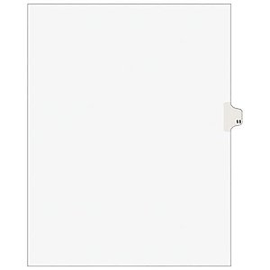 AVERY Individual Legal Exhibit Dividers, AVERY Style, 11, Side Tab, 8.5 x 11 inches, Pack of 25 (11921),White