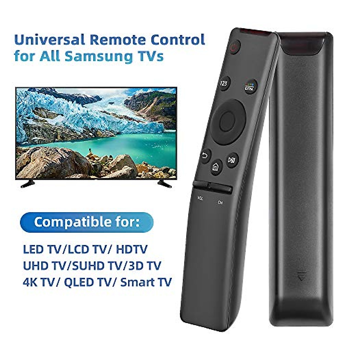 Gvirtue Universal Remote Control Support Samsung 2K 4K 8K 3D HD UHD Curved LED QLED Smart TVs and Old TVs BN59-01259B/D/E BN59-01241A /60A/66A UN32/40/43/49/50/55/58/65/75 KS/KU/MU 6/7/8/9 Series