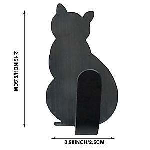 6Pcs Coat Hooks Cute Cat Shape Adhesive Hooks Wall Hooks Creative Wall Decorations Hanger Holder Stainless Steel for Hanging Coats Hat Towel Key Scarf Bags