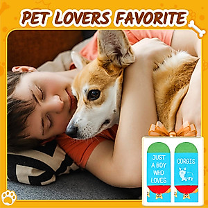 HAPPYPOP Novelty Big Boys Socks Kids Corgi Socks, Funny Gifts for Teen Teenager Boys Corgi Gifts 7-9 Years Old