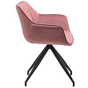 Duhome Velvet Accent Chair,Mid-Back Dining Arm Chairs Modern Upholstered Contemporary Chair Pink 1pcs