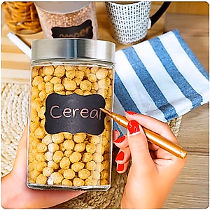 LG Luxury & Grace Set of 2 glass jars, 0.9 L (17 x 10 cm). Borosilicate glass jar. Glass jar with threaded lid in 304 stainless steel.