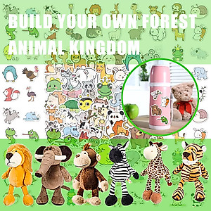 6 Pieces Plushies 11.8 inch Safari Stuffed Animals Plush Toy Set Lion Tiger Elephant Zebra Giraffe Monkey Animal Themed Parties Wild Animals Soft Plush Toys for Boys, Girls, Adults