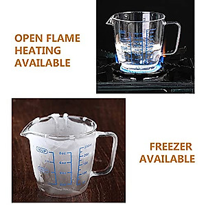 250ML/8 oz heat-resistant glass measuring cup with scale for laboratory, children's milk making, kitchen baking, etc.