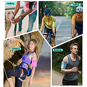 HiRui Universal Sports Armband Cell Phone Armband Sleeves Running Armband for Exercise Workout, Compatible with iPhone 15/15Plus/Pro iPhone 14/13/12 Samsung Galaxy All Phones (Large, Black)