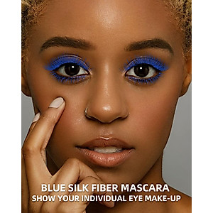 Naseny Waterproof Blue Mascara Volume And Length,5D Silk Fiber Lengthening Thickening,Clear Eyebrow Gel Keep Brows Stay In Place,Brow Freeze Goes a Long Way Creat Full Voluminous Party Eye Makeup
