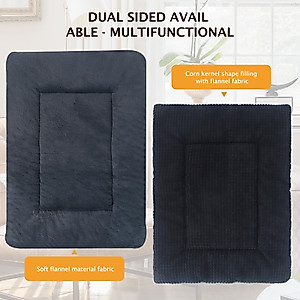 Vetasac Reversible Dog Bed Mat with Plush and Corn Velvet,Soft Warm Pet Cushion, Dual Purpose Washable Sleeping Mattress Bed for Small Medium Large Dog and Cat XB004 (36"x23", Dark Grey)