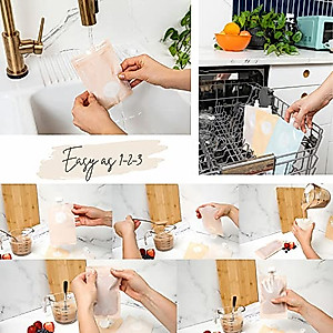 Sweetie Sips Reusable Food Pouches 10-Pack 6oz Baby Food Storage Refillable Toddler Squeeze Pouch for Kids Washable Freezer Safe Homemade Purees Smoothies