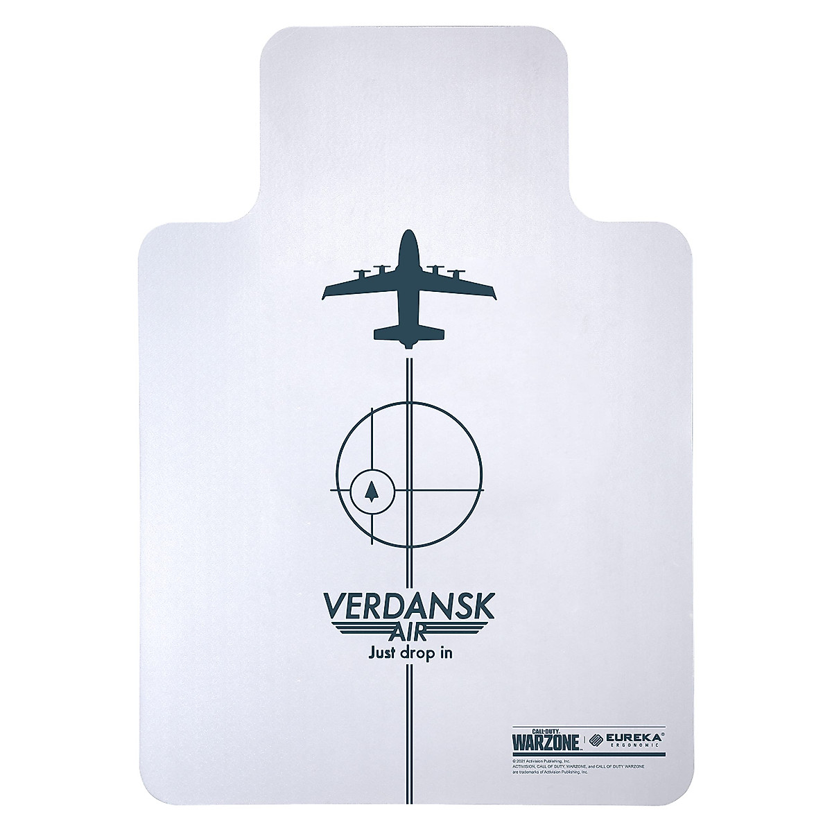 EUREKA ERGONOMIC & Call of DutyⓇ Verdansk Air Gaming Chair Mat for Hardwood Floor/Carpet, Desk Chair Mat with Lip Cartoon Printing, Home Office Floor Protector Accessaries 36 x 48 Transparent