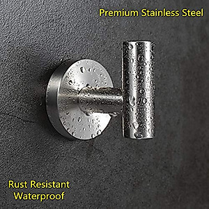 YGIVO 2 Pack Towel Hooks, Brushed Nickel SUS304 Stainless Steel Coat Robe Clothes Hook Modern Wall Hook Holder for Bathroom Kitchen Garage Hotel Wall Mounted (Brushed Nickel)