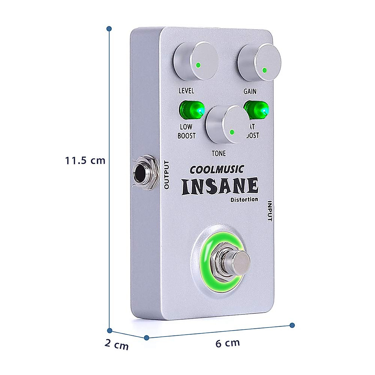 COOLMUSIC C-DI01 Insane Distortion Guitar Bass Distortion Pedal