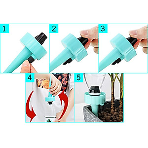 Kingwora Plant Self Watering Devices - 9 Pack Automatic Irrigation Equipment Plant Water with Slow Release Control Valve, Adjustable Water Volume Drip System for Home and Vacation Plant Watering