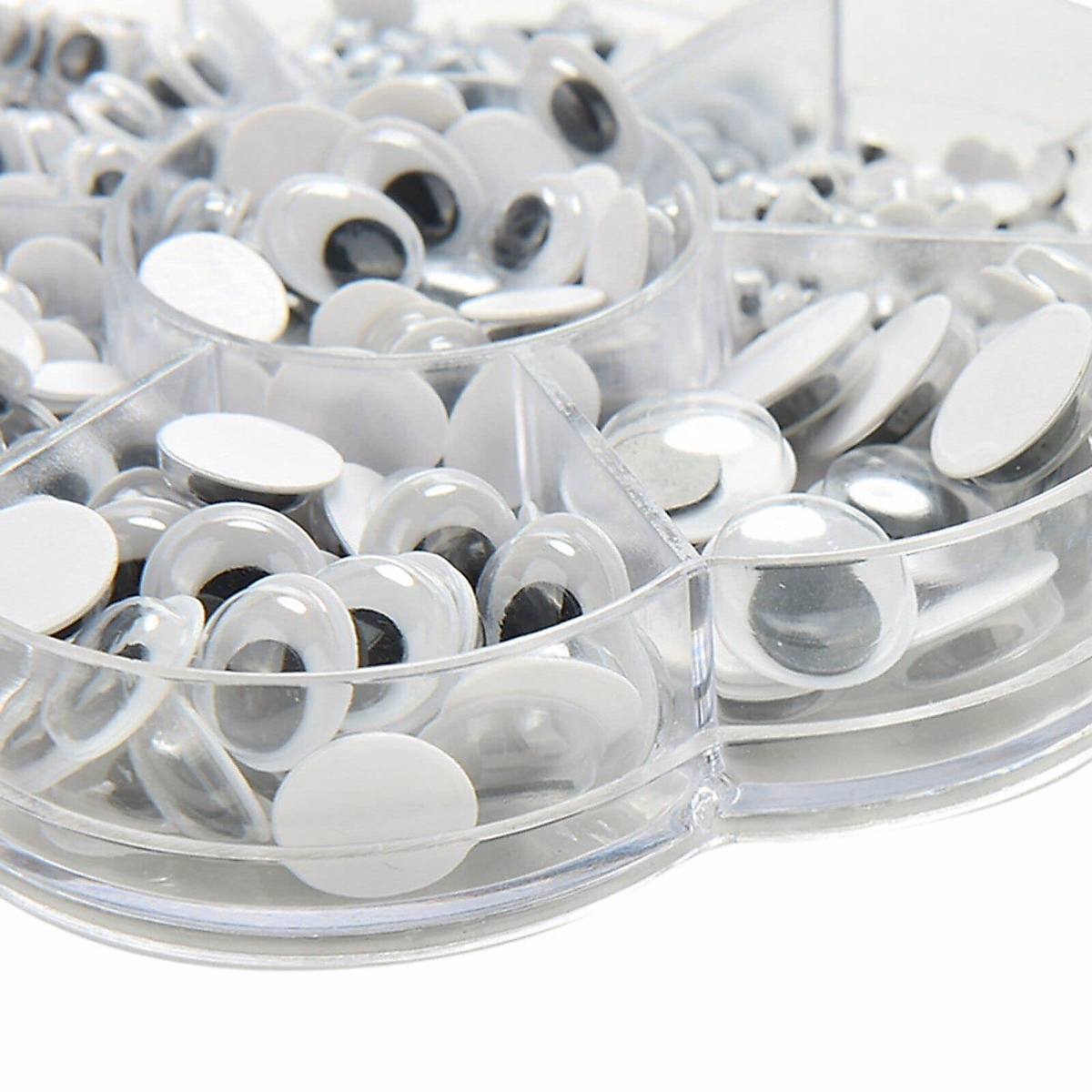 LinaLife 700 Pieces 4mm -12mm Black Wiggle Googly Eyes with Self-Adhesive for Craft Decorations Google Eyes for Crafts DIY Scrapbooking Crafts (7 Sizes) with Box