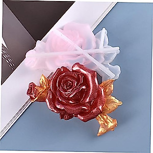 Didiseaon 1pc Ornament Silicone Mold Resin Silicone Molds Car Trim Resin Tray Resin Brooch Resin Casting Molds Agate Silicone Desktop Ornament Casting Mould Rose Making Tray Ornament Mold