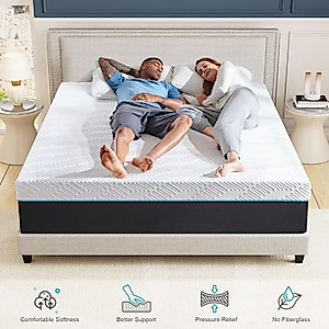 Twolike King Size Mattress,12-Inch King Foam Mattress in Box,Edges Support for Sleep Supportive,76" X 80" X 12"