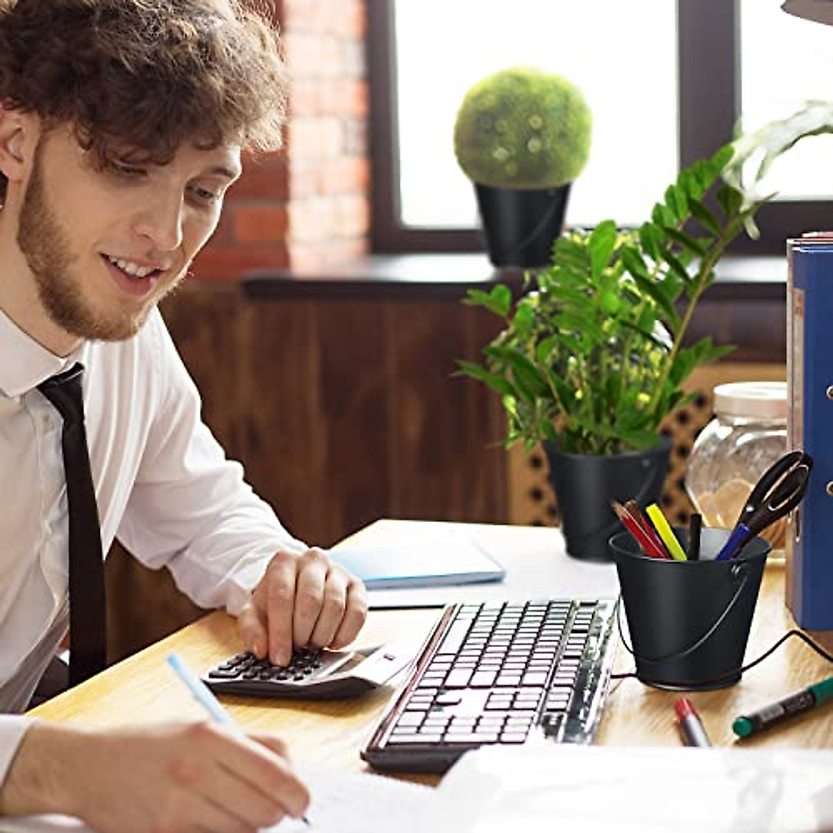 24 Packs 4.1 x 4.7 Inch Metal Buckets with Handle Small Iron Pail Metal Buckets for Party Black Bucket for Plant Candy Crafts Vase Favor Mini Toy Container School Storage and Party Supplies