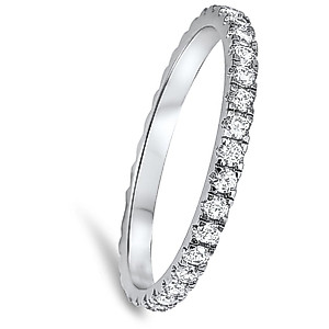 Women's Eternity Band Clear CZ Ring Wholesale New 925 Sterling Silver Size 11