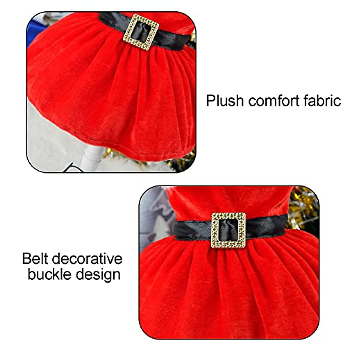 BDYJY Small Puppy Clothes for Girls Christmas Santa Dog Christmas Outfit Thermal Holiday Puppy Costume Dress Pet Clothes Angel Dog Outfit (Black, M)