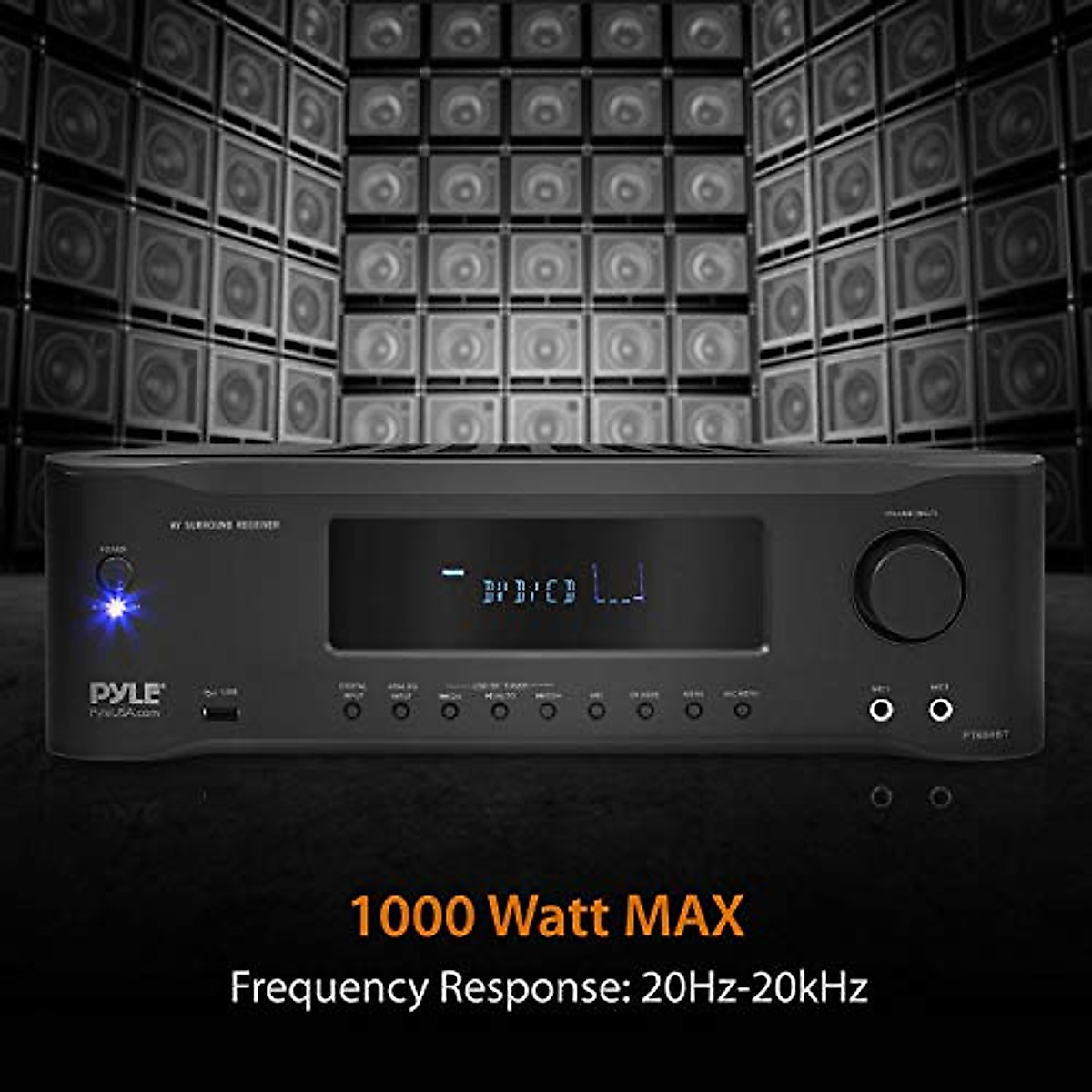 Pyle 5.2-Channel Hi-Fi Bluetooth Stereo Amplifier - 1000 Watt AV Home Speaker Subwoofer Sound Receiver with Radio, USB, RCA, HDMI, Mic In, Wireless Streaming, Supports 4K UHD TV, 3D, Blu-Ray -PT694BT