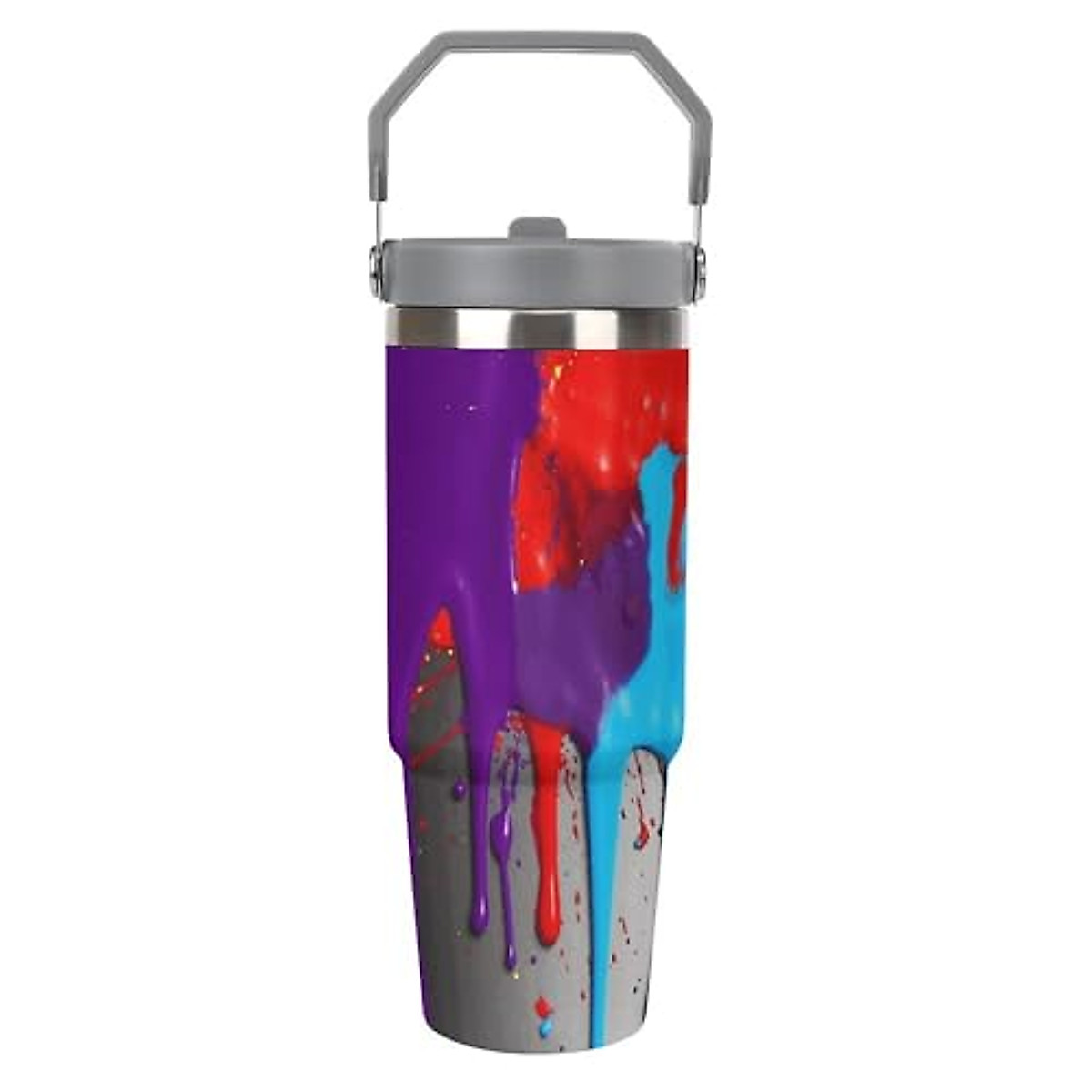 SYJTGDE Large Capacity Car Cup Paint Splatter Backdrop Fashionable Upgrade Car Cup Advanced And Beautiful Travel Cup