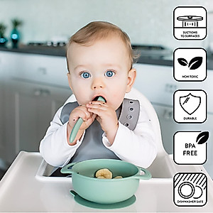 Bazzle Baby Silicone Suction Bowls with Suction Lid and Spoon 3-piece set BPA Free Silicone | Perfect for 4-36 Months