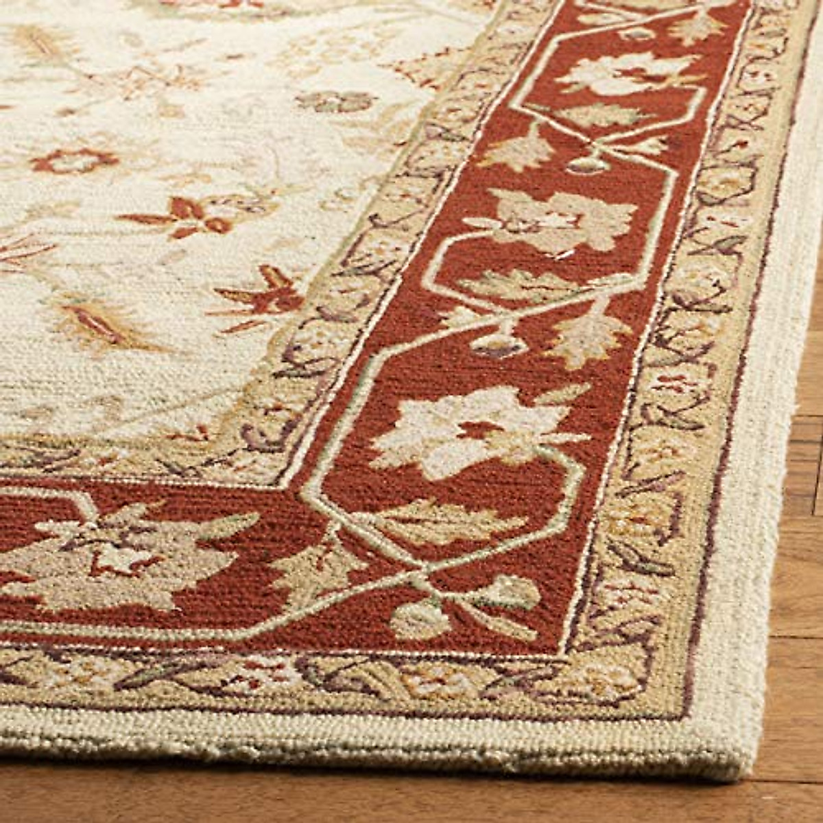 SAFAVIEH Chelsea Collection Accent Rug - 2'6" x 4', Ivory & Rust, Hand-Hooked French Country Wool, Ideal for High Traffic Areas in Entryway, Living Room, Bedroom (HK719A)