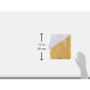 Amazon Basics Two Pocket Plastic Dividers with 5 Tabs, Multicolor, Pack of 3 Sets