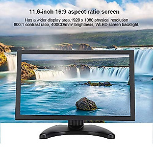 Pwshymi 11.6in 1920x1080 HD Resistance Touch Screen Metal Industrial Monitor G1116-R (2556 100-240V)(#1) Monitor Escritorios y periféricos