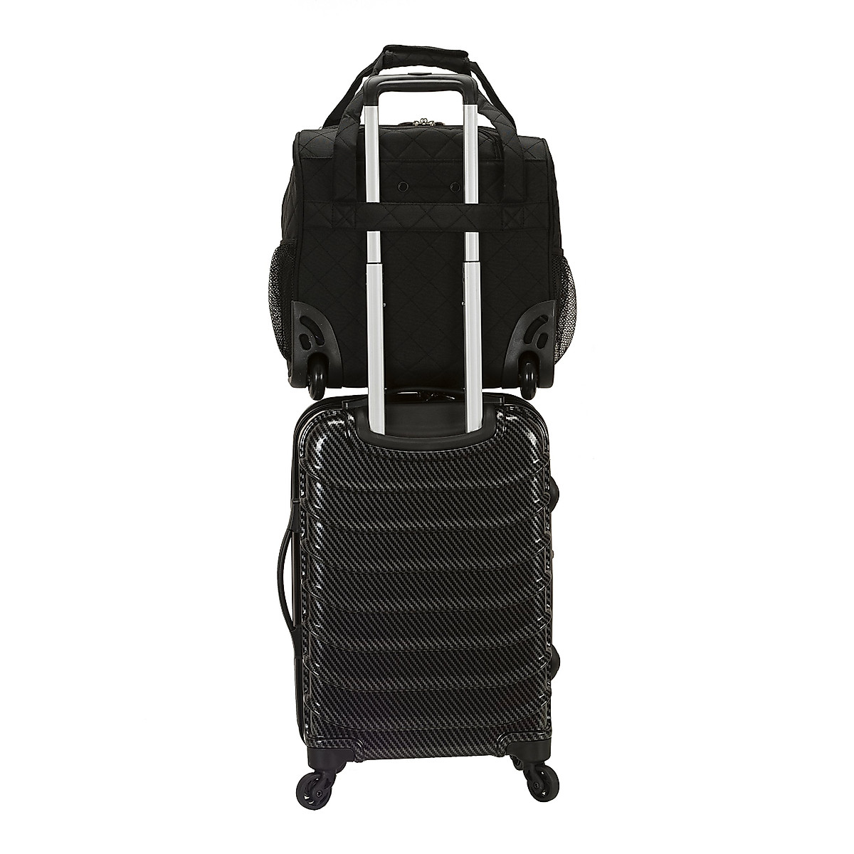Rockland Melrose Upright Wheeled Underseater Carry-On Luggage, Black, 15-Inch