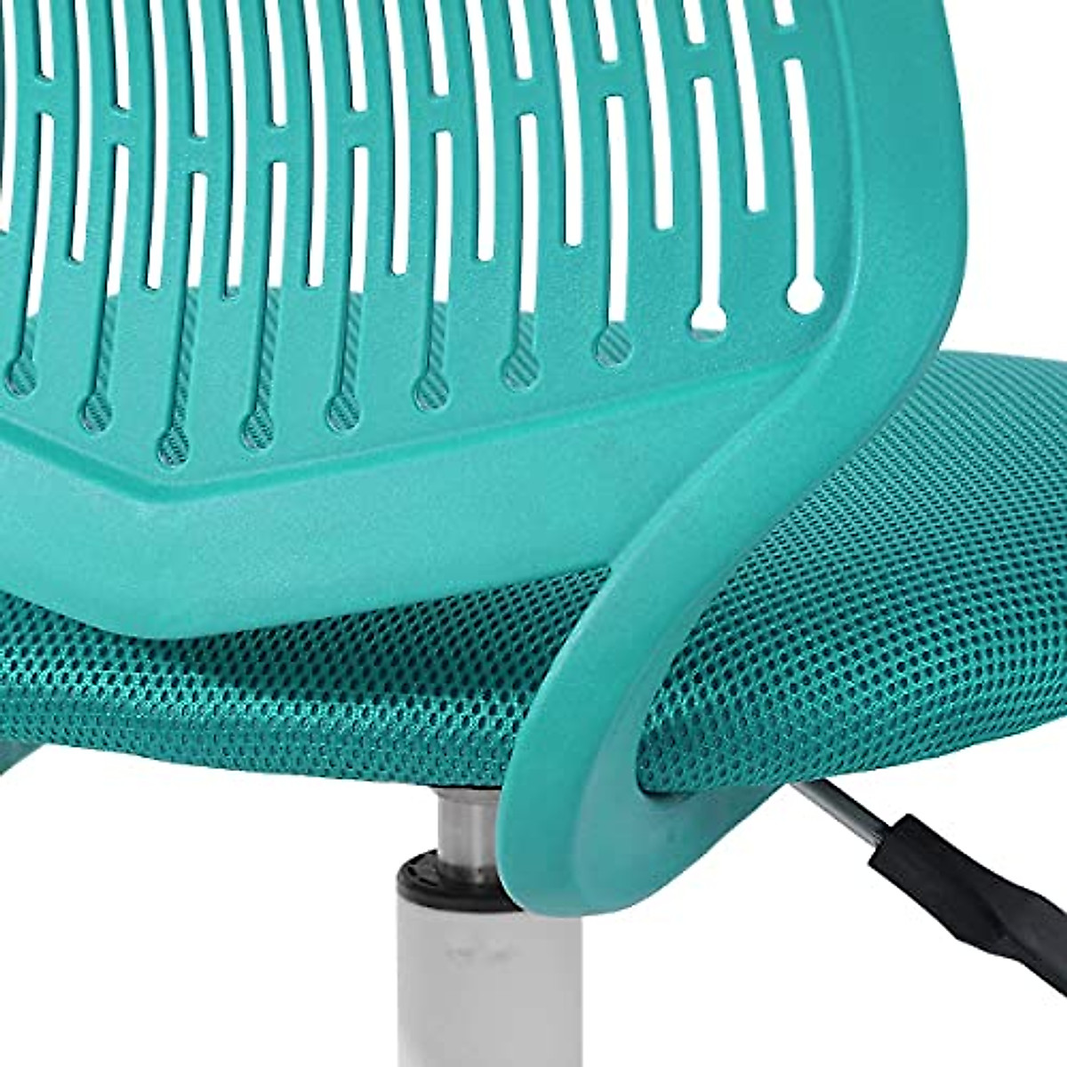 FurnitureR Writing Task Chair for Teens Boys Girls 360 Rolling Wheels Fabric Soft Pad Seat Breathable Backrest, Height Adjustable Liftup 29.5"-34.3",Turqoise
