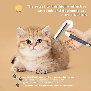 ﻿TailGurus Flea Comb For Cats & Dogs-Premium Flea Comb for Cats & Dogs-Cat Brush for Shedding & Dog Brush for Long Haired Dogs - Ideal for Indoor Cats & Shedding Dogs - Water-Resistant Design(TG2038)