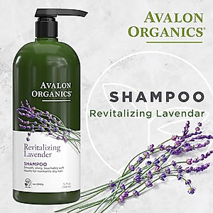 Avalon Organics Revitalizing Lavender Shampoo, For Smooth, Shiny, Touchably Soft Hair For Normal To Dry Hair, 32 Fluid Ounces