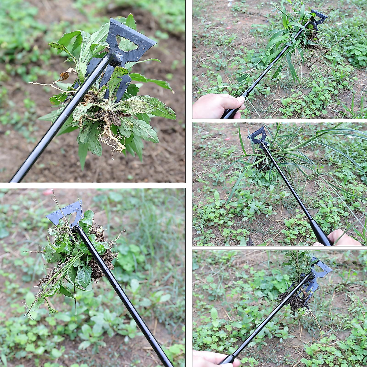 SIXCAR Weeding Tools,Portable Garden Weeder Tool,2024 New Manganese Steel Weed Puller,for Hand Weeder for Vegetable Gardening Backyard Farm Planting & Uprooting Weeding Tool (Black 5-Tooth)