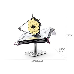 Fascinations Metal Earth James Webb Space Telescope 3D Metal Model Kit Bundle with Tweezers
