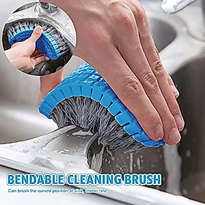 6 Pack Household Deep Cleaning Brush Set-Kitchen Cleaning Brushes, Includes Scrub Brush/Dish Brush/Bottle Brush/Grout Corner Brushes/Crevice Brush/Shoe Brush/ for Bathroom, Floor, Tub, Shower, Tile