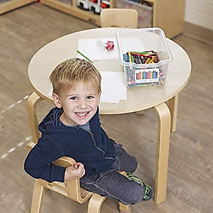 ECR4Kids Scoop Front Storage Bin, Multipurpose Organization, Clear, 5-Piece