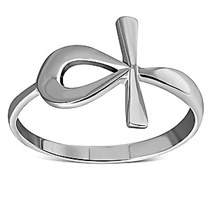 My Daily Styles Ankh Cross Ring 925 Sterling Silver Size 9.5