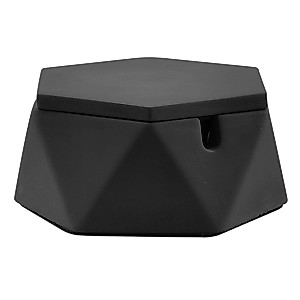 FREELOVE Concrete Ashtray with Lid & Stainless Steel Ashtrays for Cigarettes, Cement Ash Tray Weed Smoking Holder Indoor Smokeless Outdoor Windproof Patio Home Office Cool Decor, Dark Grey A