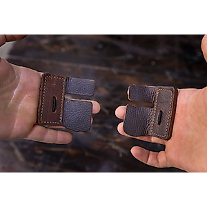 Shatterproof Archery Split Finger Archery Shooting Tab | Real Leather | Made in USA (Right Hand Chrome Tan)