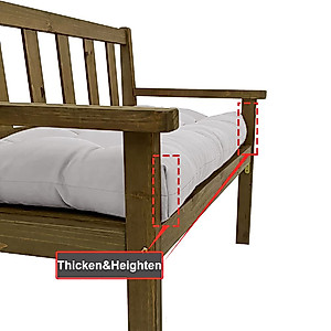 Outdoor Indoor Bench Cushion, 51.2in Waterproof Swing Cushion, Garden Bench Seat Cushion, Swing Chair Replacement Seat Pads Cushion Pillow for Lounger Garden Furniture Patio Metal Wooden Bench (Gray)