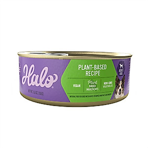Halo Holistic Vegan Wet Dog Food, Plant-Based Recipe, Canned Dog Food, Complete Digestive Health, Adult Dogs, 5.5 Oz Can (Pack of 12)