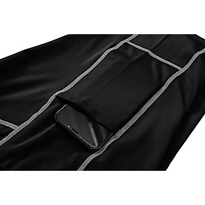 ZENGVEE Compression Shorts Men 3 Pack with Pocket Running Short Mens Gym,Workout,Cycling,Swimming,Yoga,Climbing,-(1011-3Black-Grey-XL)